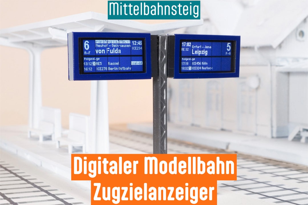 Digital Train Destination Display for H0 Model Railways, Customizable ...