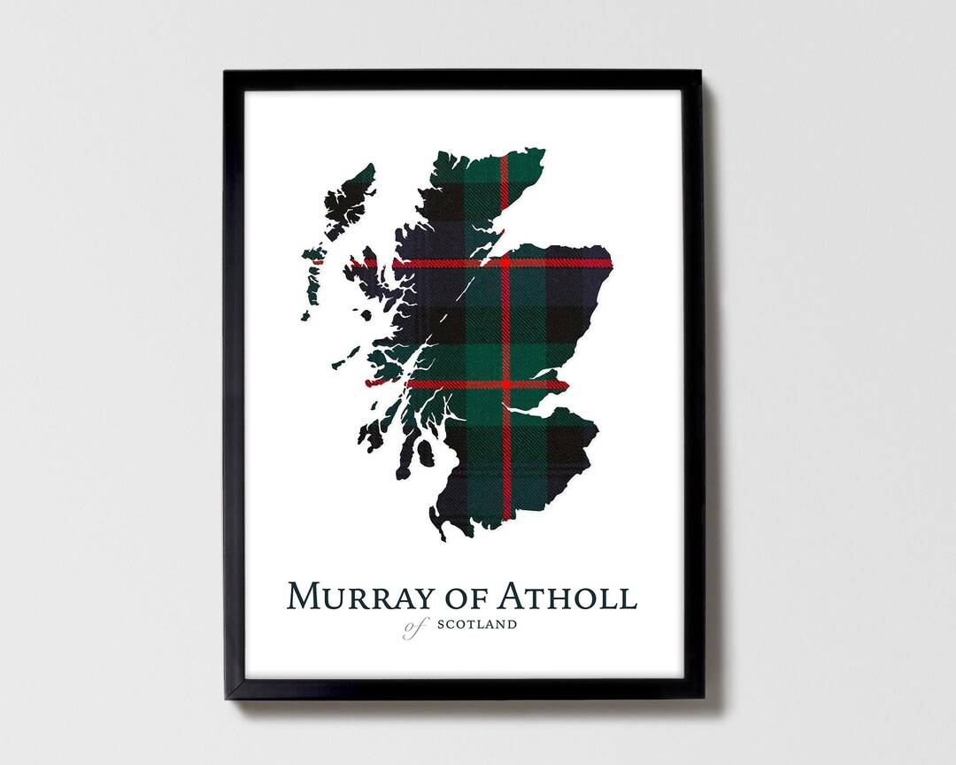 Murray of Atholl Clan Tartan | Origins Map of Scotland - Etsy