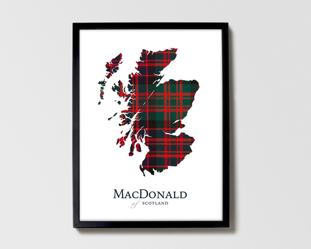 Macdonald Clan Tartan | Origins Map of Scotland - Etsy