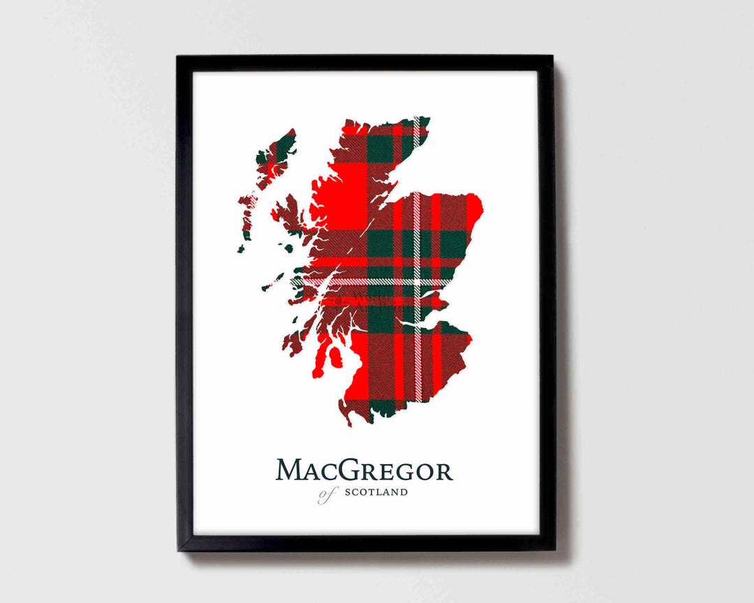 Macgregor Clan Tartan | Ancestry Map of Scotland - Etsy