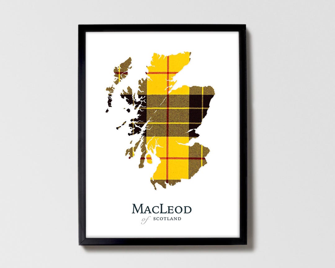Macleod Clan Tartan | Origins Map of Scotland - Etsy