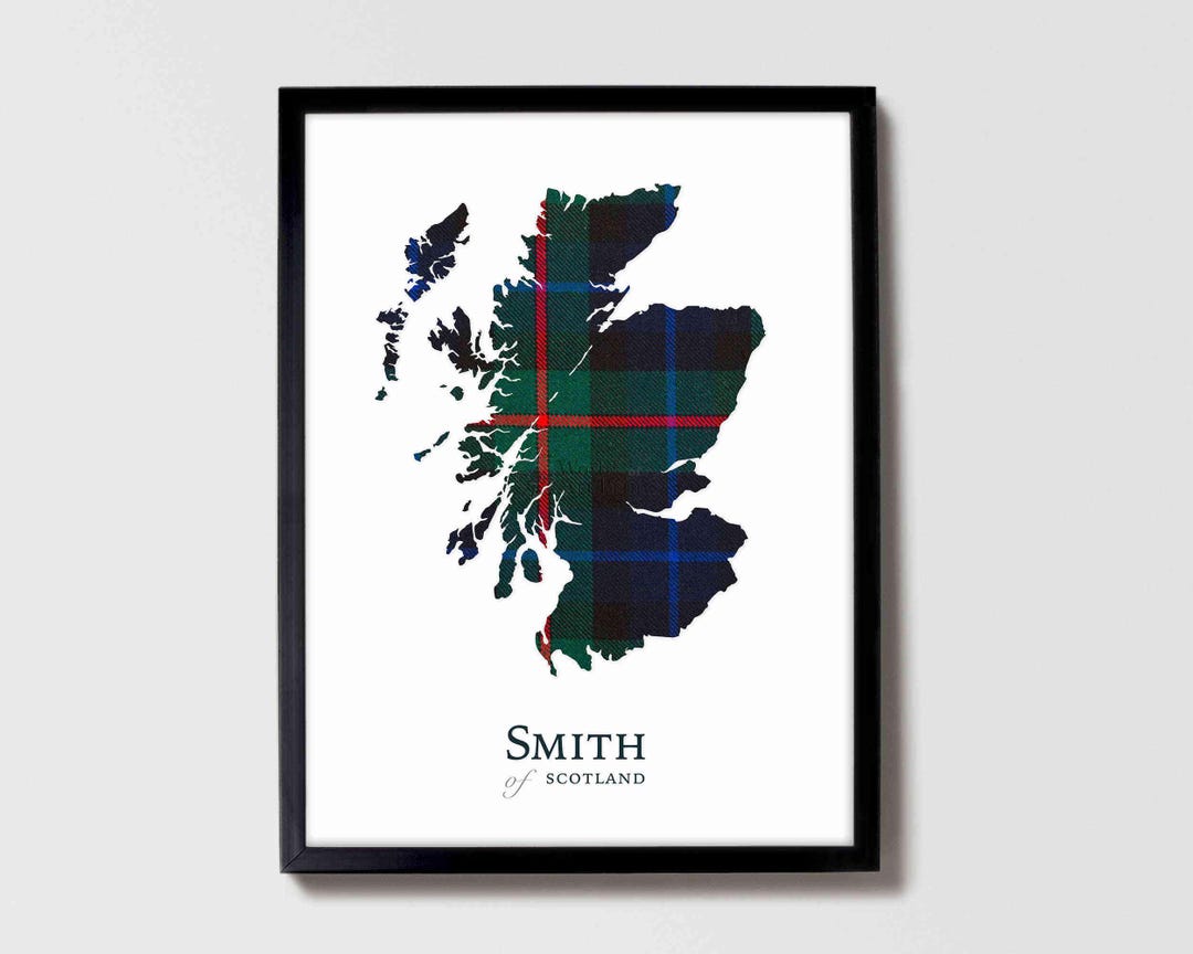 Smith Clan Tartan | Ancestry Map of Scotland - Etsy