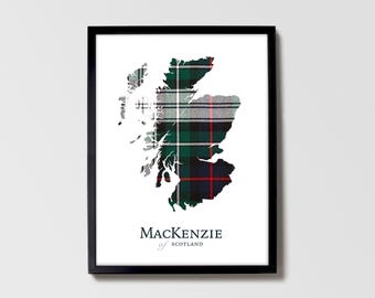 Crawford Clan Tartan | Origins Map of Scotland - Etsy