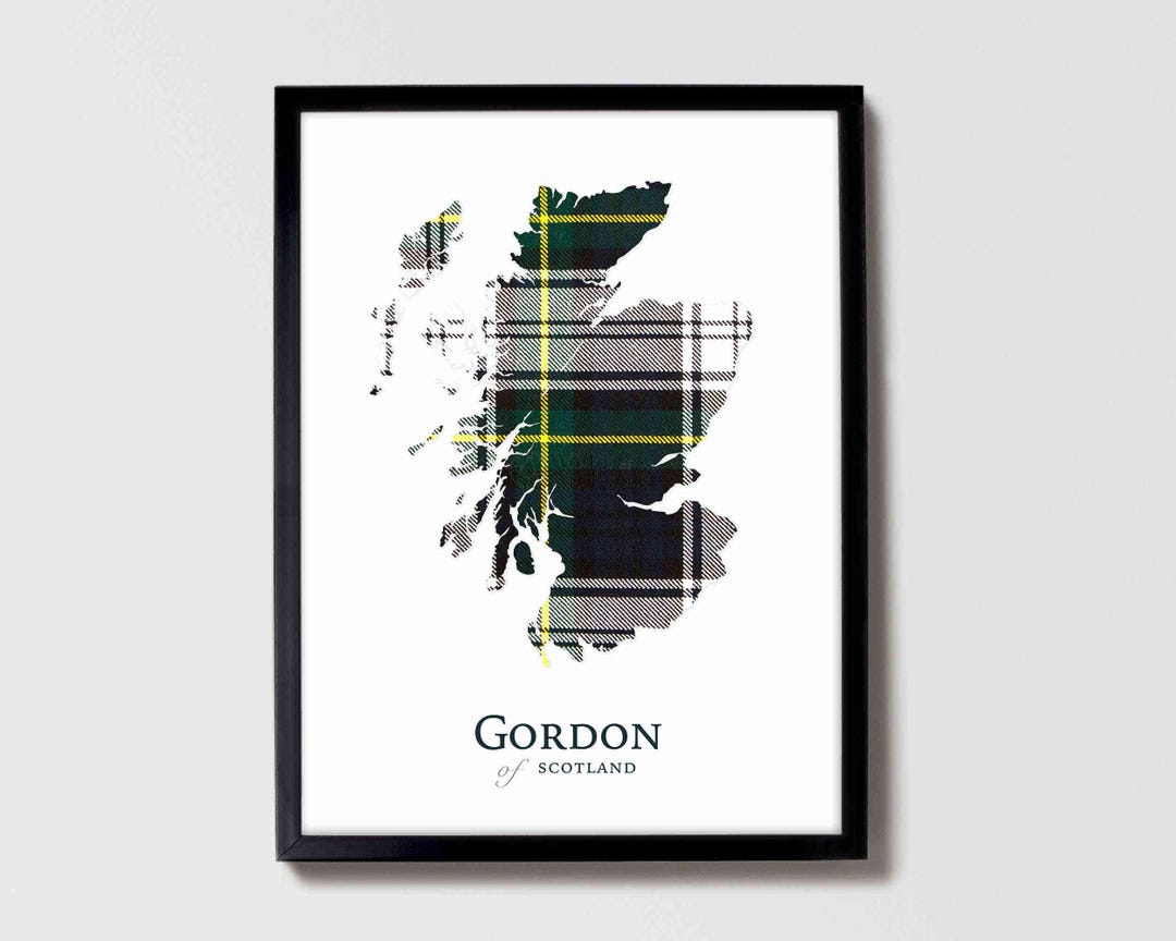 Gordon Clan Tartan | Ancestry Map of Scotland - Etsy