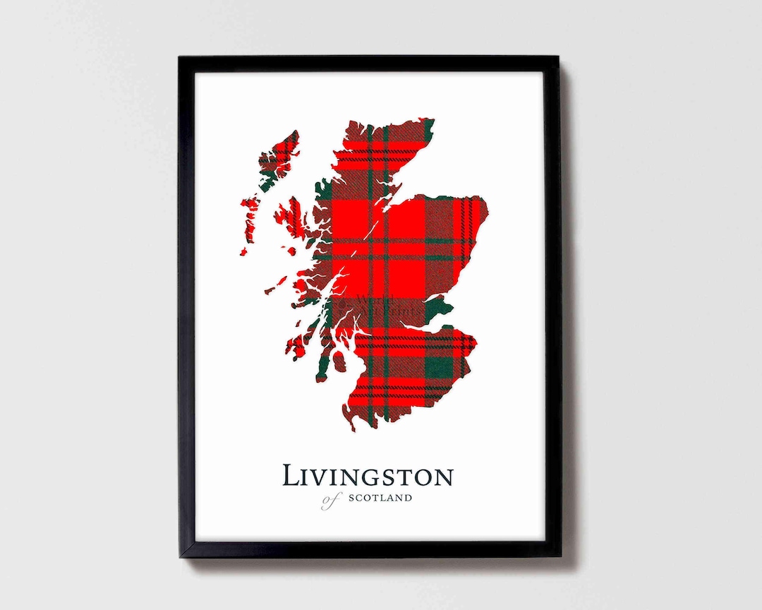 Livingston Clan Tartan | Heritage Map of Scotland - Etsy