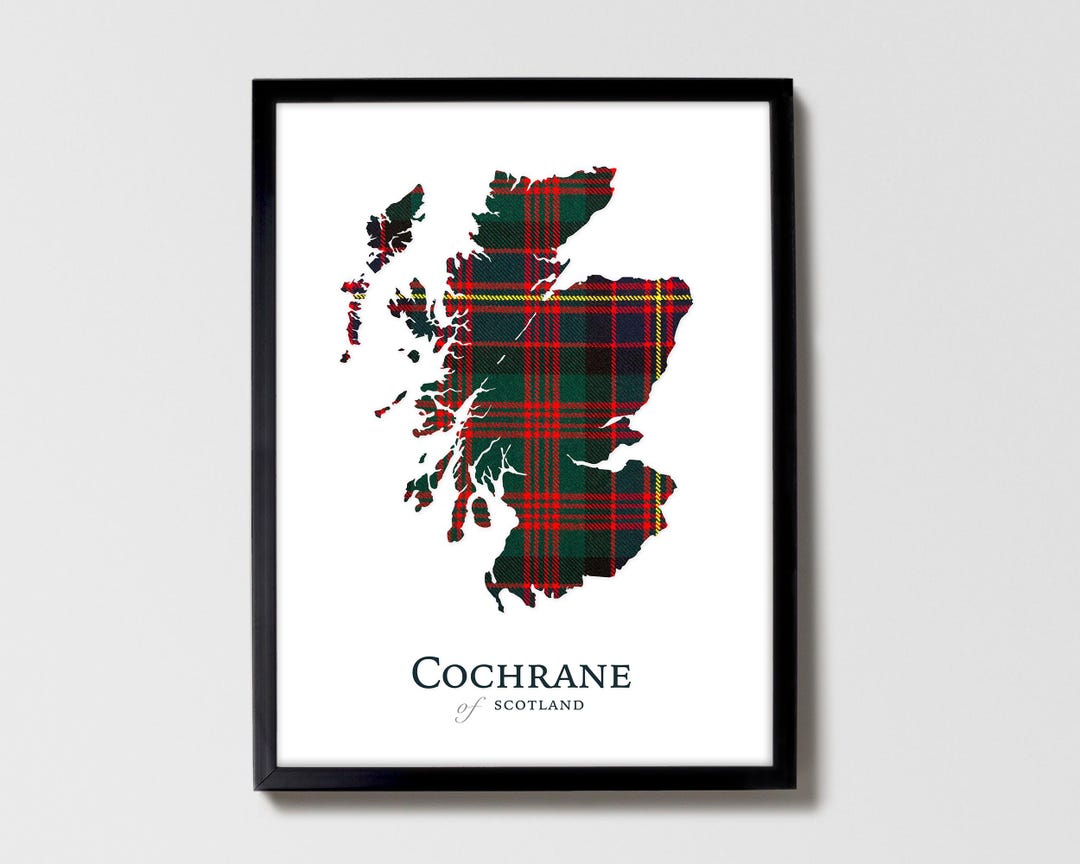 Cochrane Clan Tartan | Scottish Roots Map of Scotland - Etsy