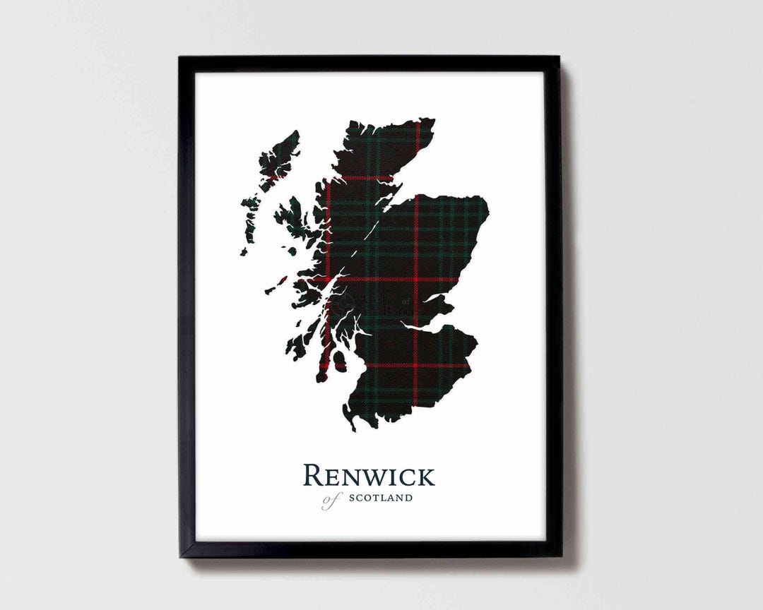 Renwick Clan Tartan | Heritage Map of Scotland - Etsy