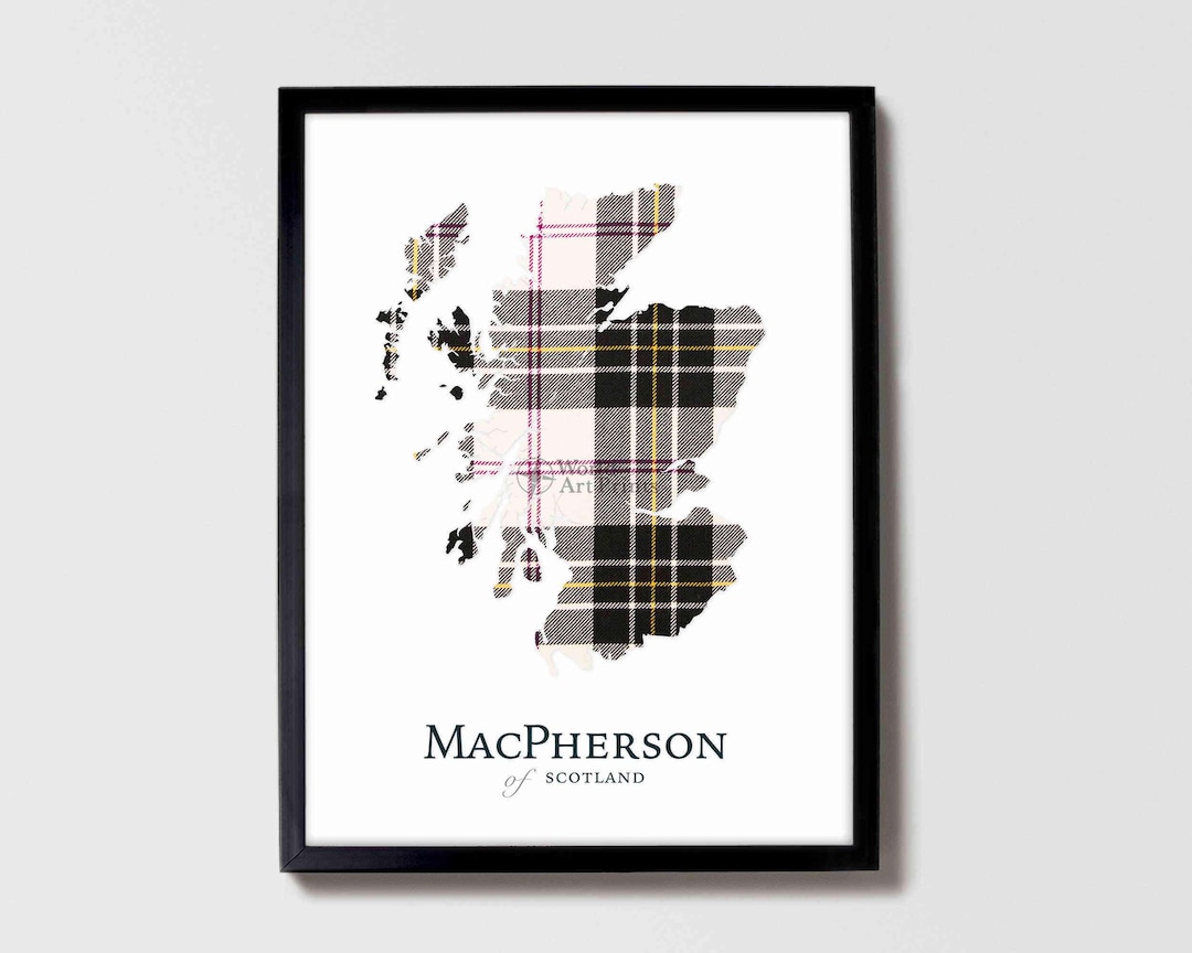 Macpherson Clan Tartan | Ancestry Map of Scotland - Etsy