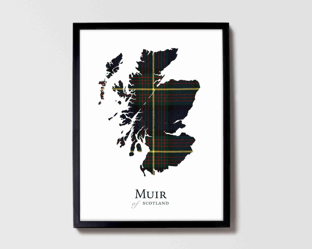 Muir Clan Tartan | Heritage Map of Scotland - Etsy