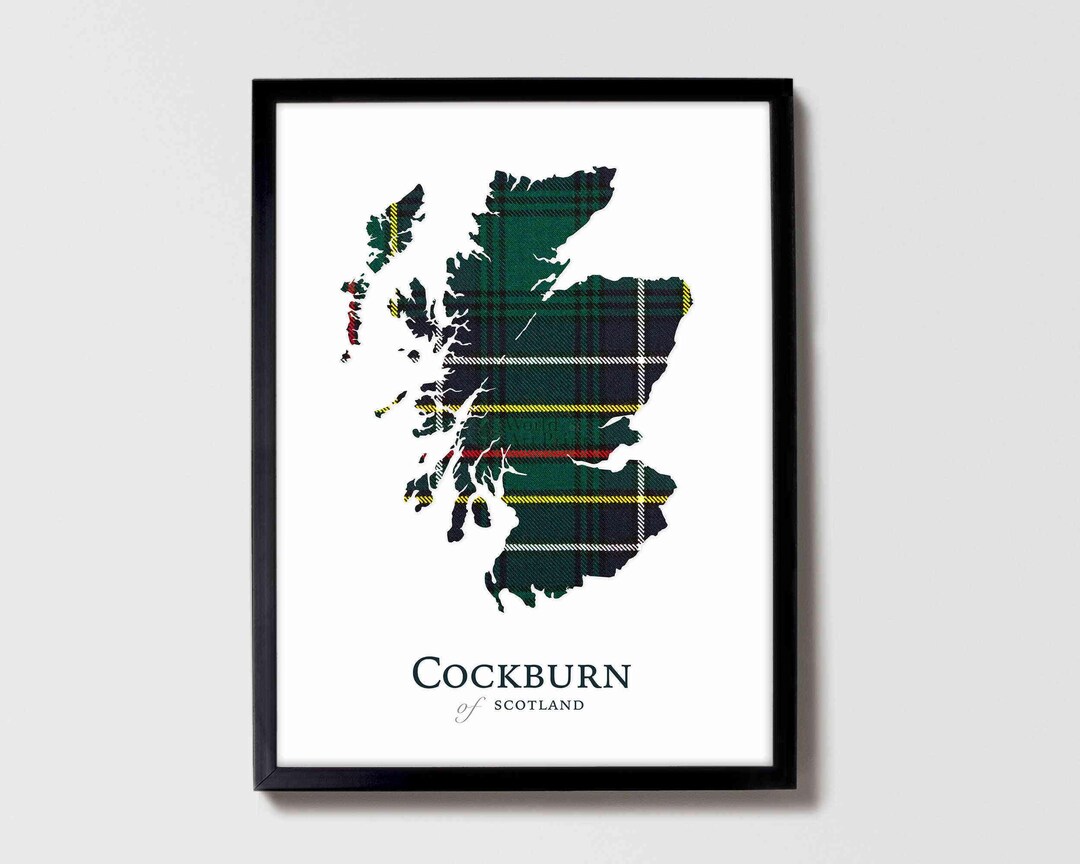 Cockburn Clan Tartan | Ancestry Map of Scotland - Etsy