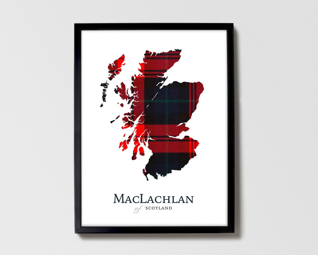 Maclachlan Clan Tartan | Origins Map of Scotland - Etsy
