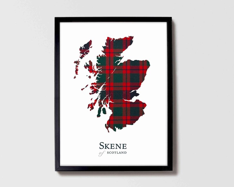 Skene Clan Tartan | Ancestry Map of Scotland - Etsy