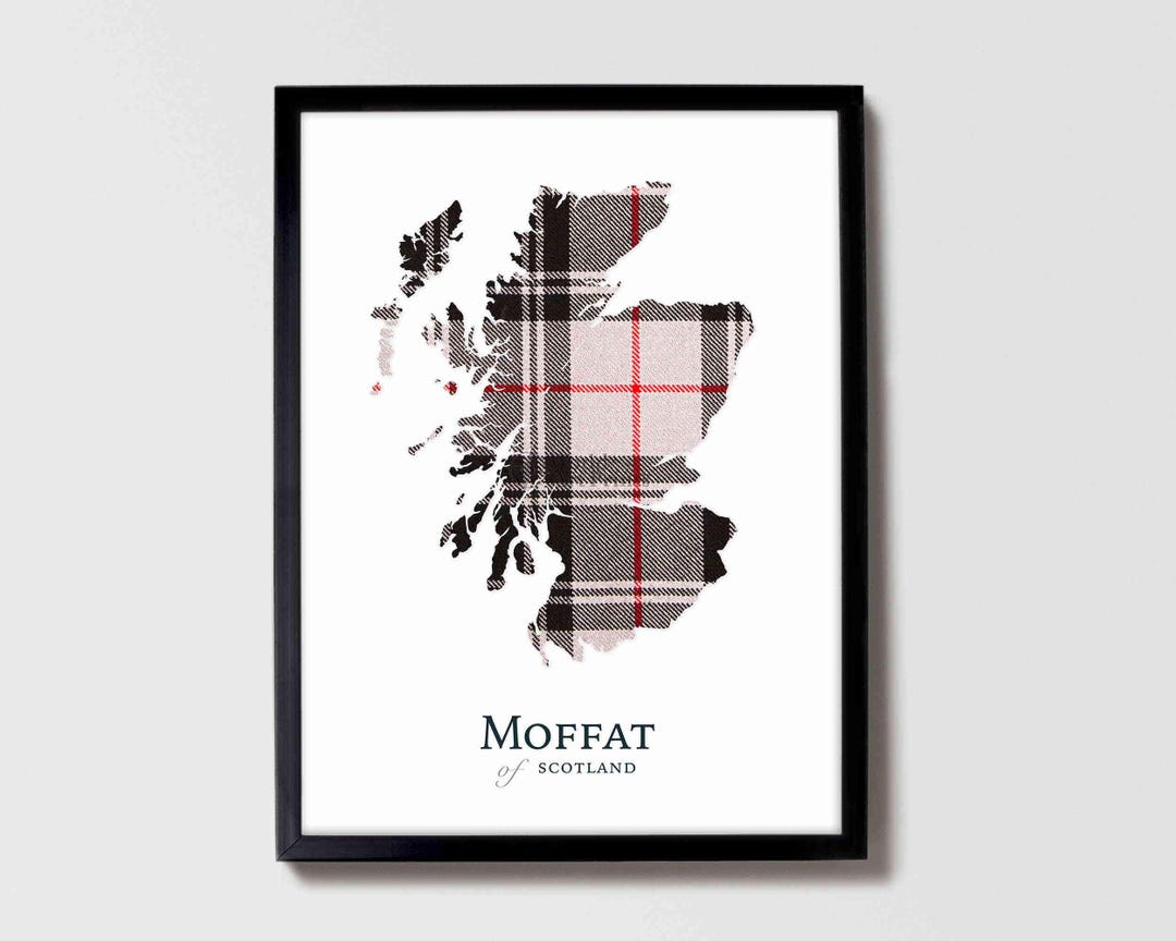 Moffat Clan Tartan | Heritage Map of Scotland - Etsy