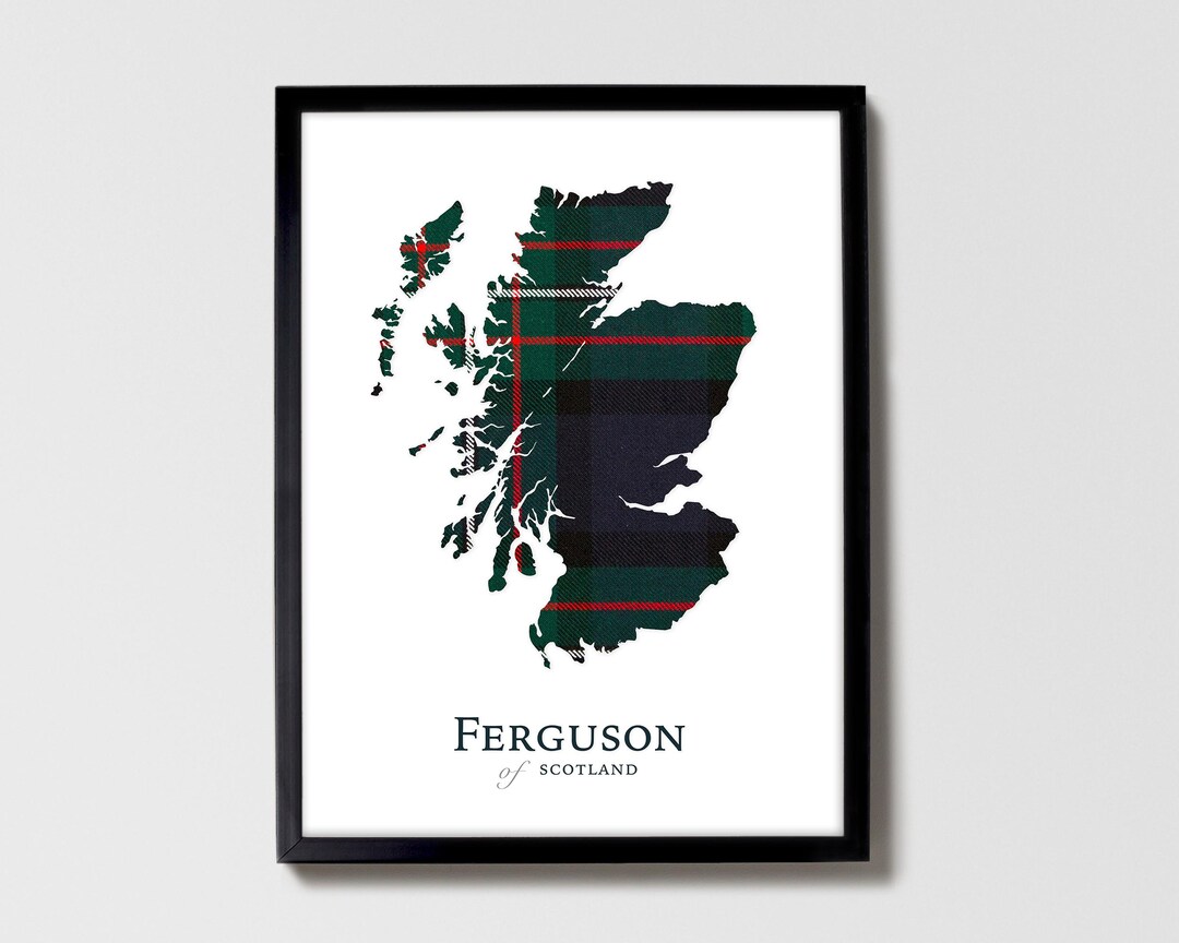 Ferguson Clan Tartan | Origins Map of Scotland - Etsy