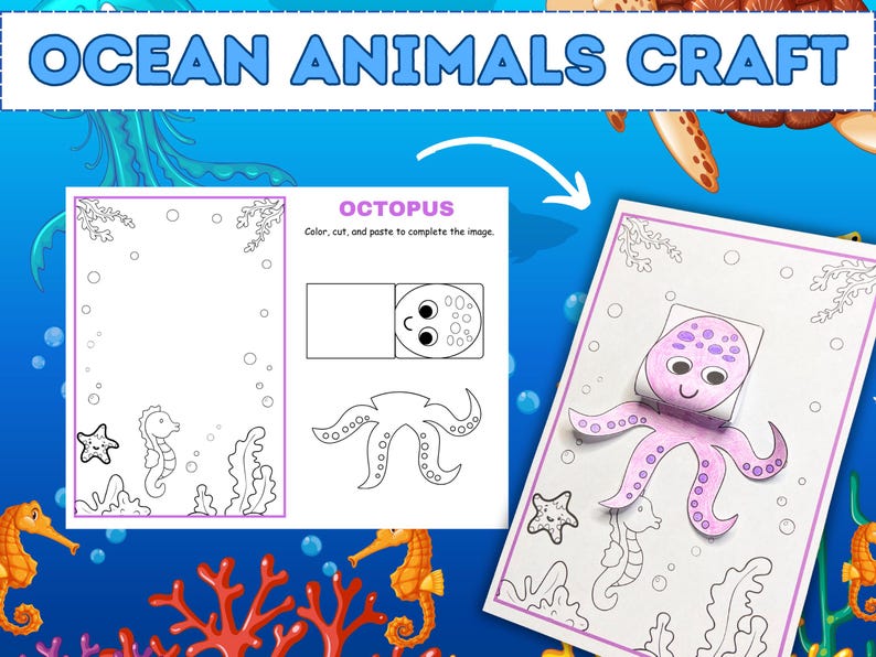 Ocean Animals Crafts Bundle | Printable Kids Summer Activities ...