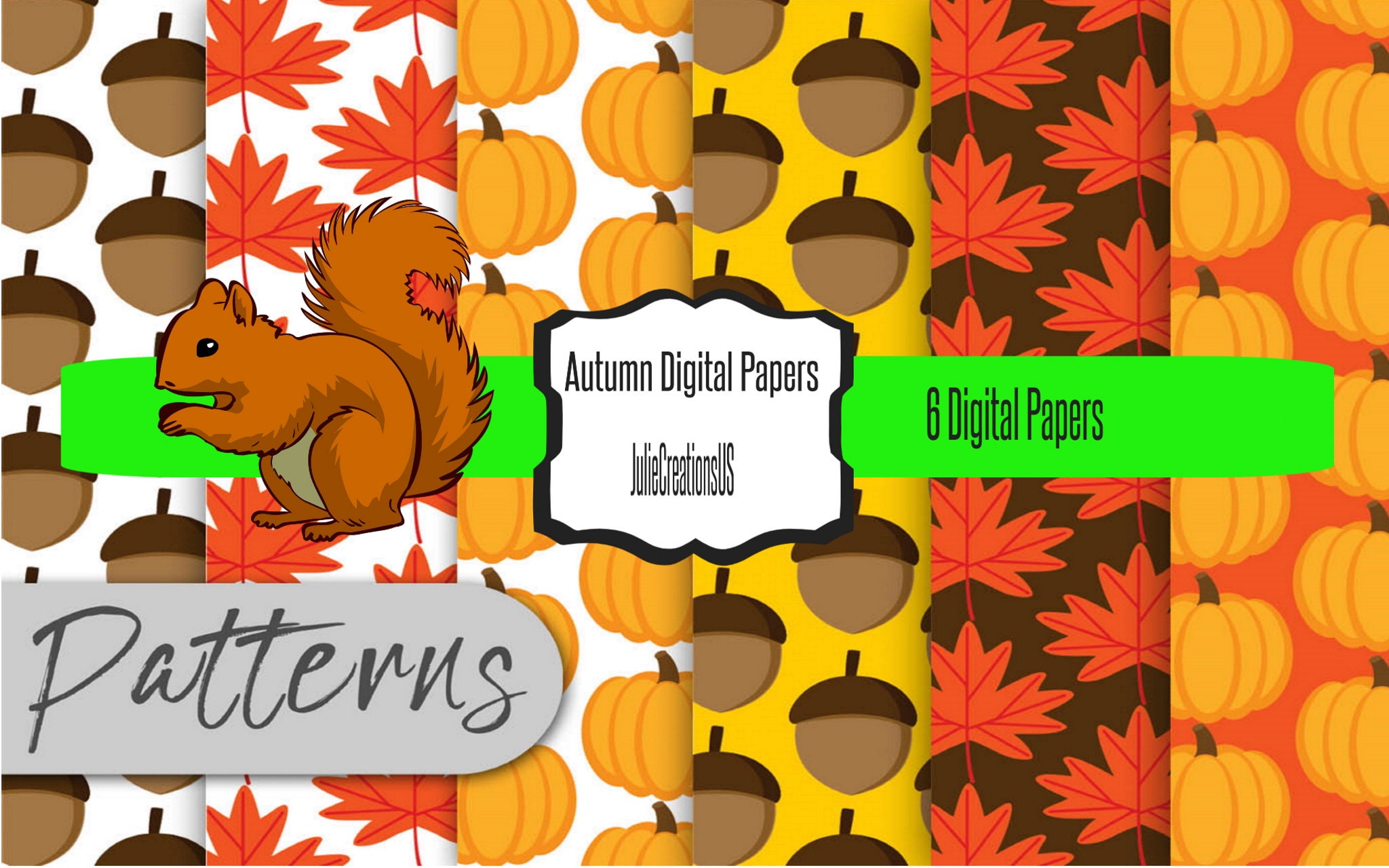 Fall Digital Paper, Chevron Svg, Owl Digital Paper, Pumpkin Svg ...