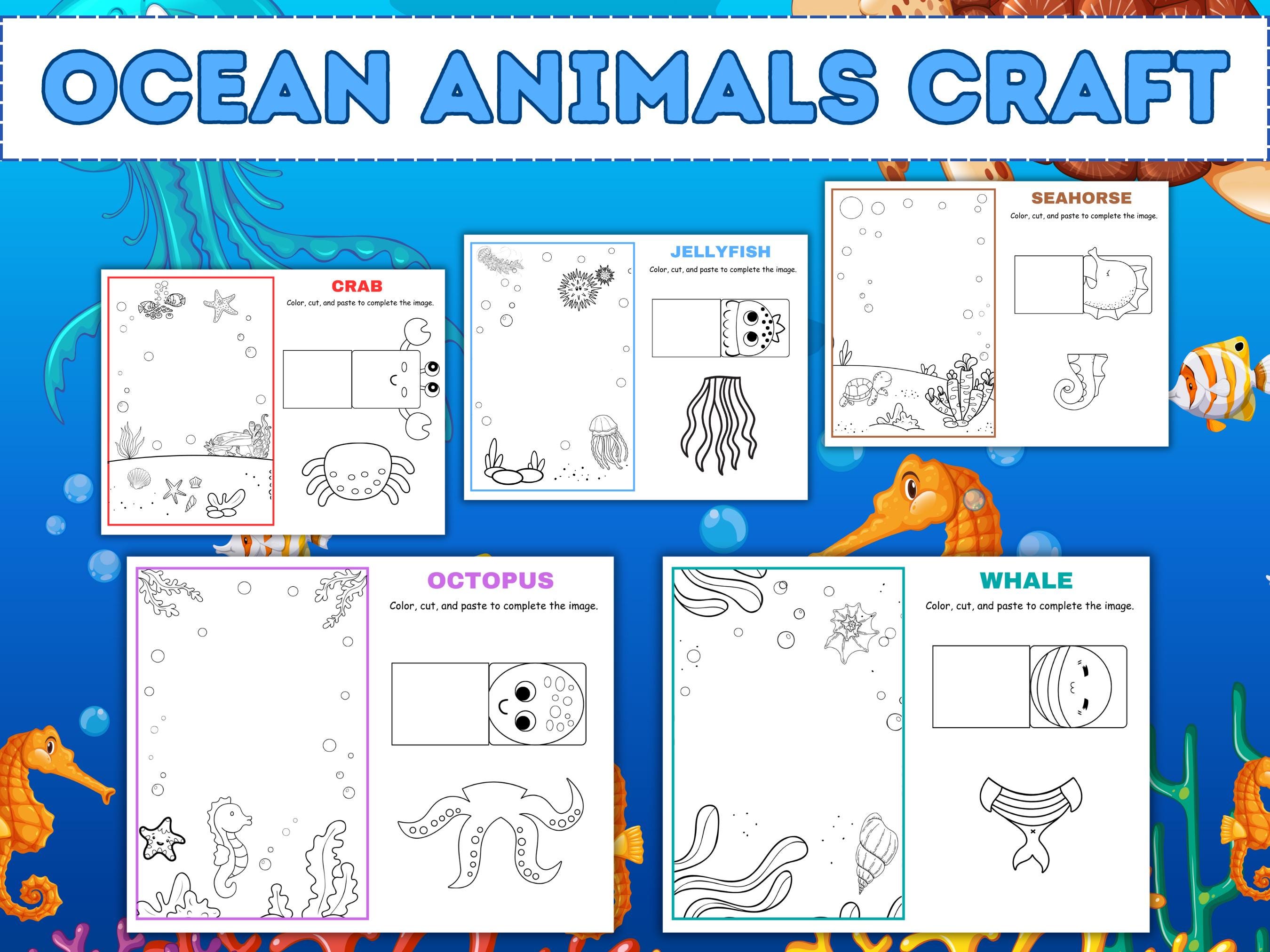 Ocean Animals Crafts Bundle | Printable Kids Summer Activities ...