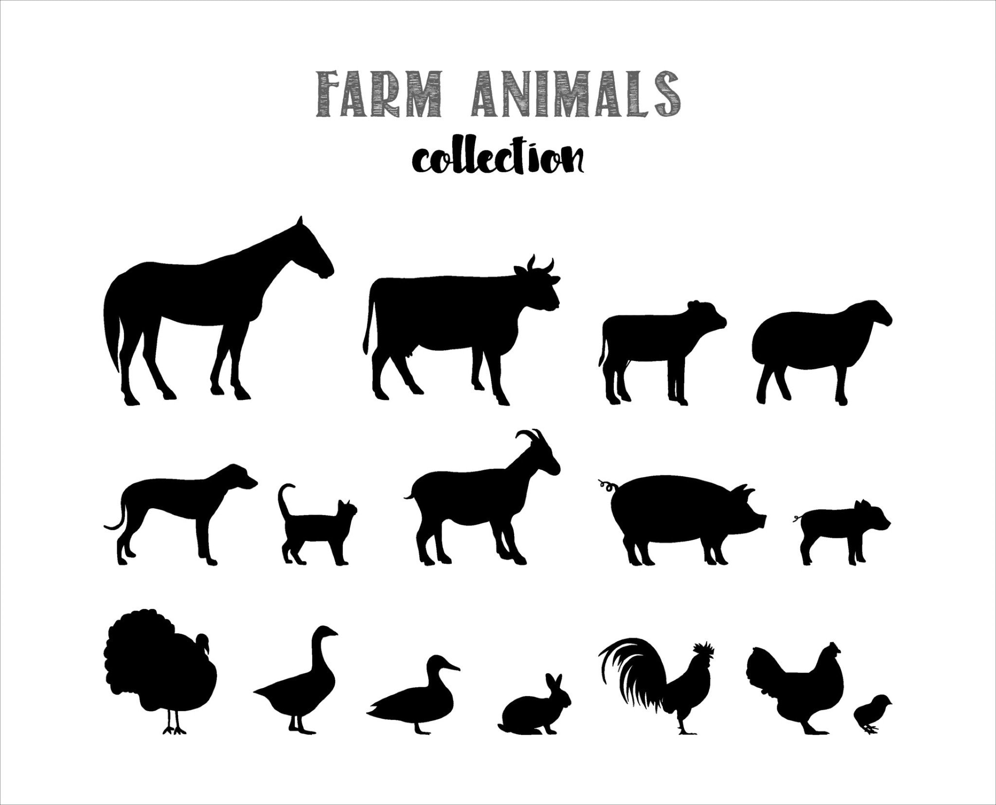 Farm Animal Svg, Stacked Farm Animals, Farm Life Svg, Farm Clipart ...