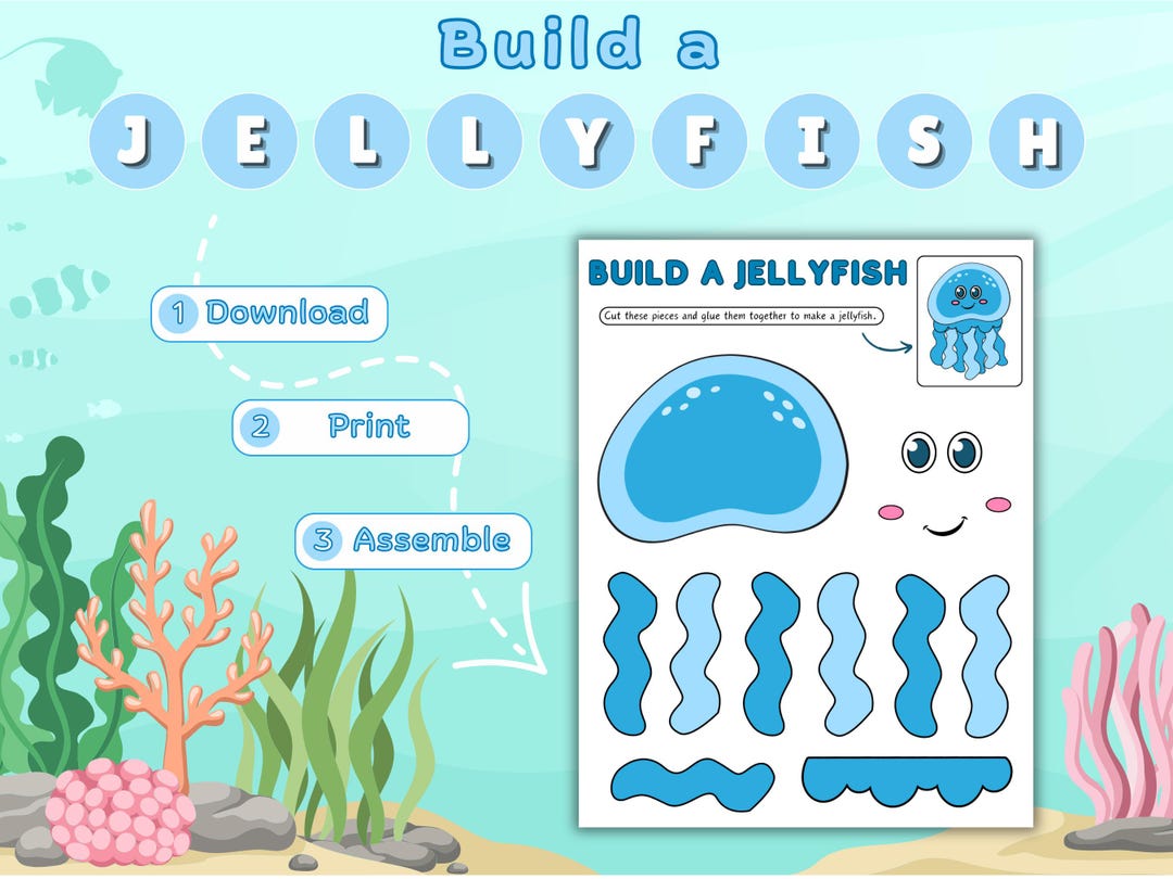 Jellyfish DIY Craft Kit: Printable Ocean Animal Template for Kids ...
