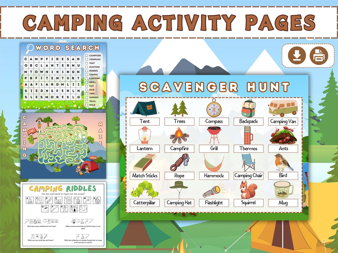 Kids Camping Activity Bundle: Campfire Stories, Stargazing Guides ...