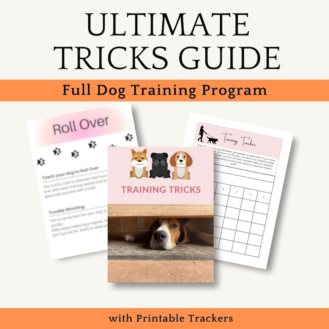 Dog Training Printable Tricks Guide Bundle, Puppy Complete Course and ...