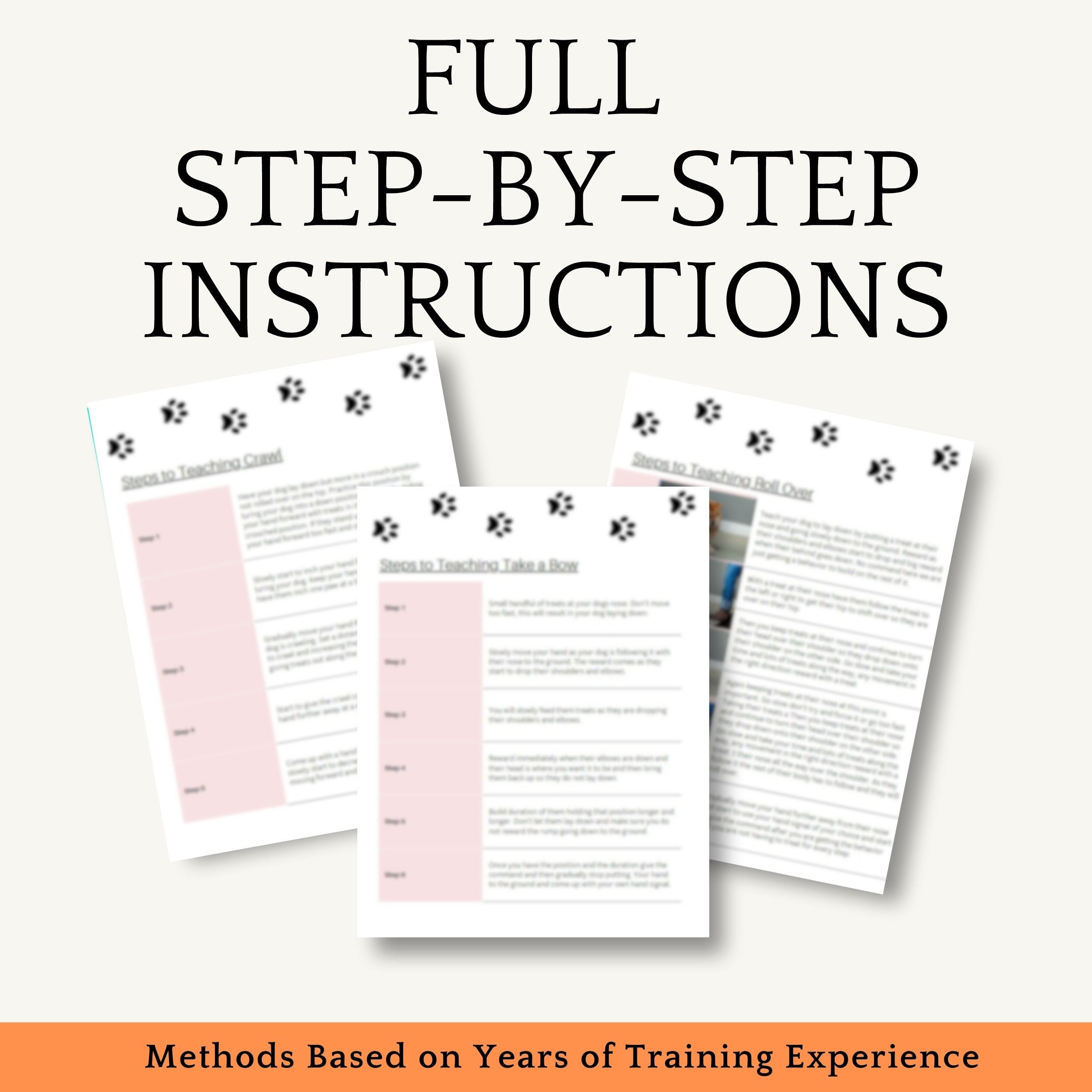 Dog Training Printable Tricks Guide Bundle, Puppy Complete Course and ...