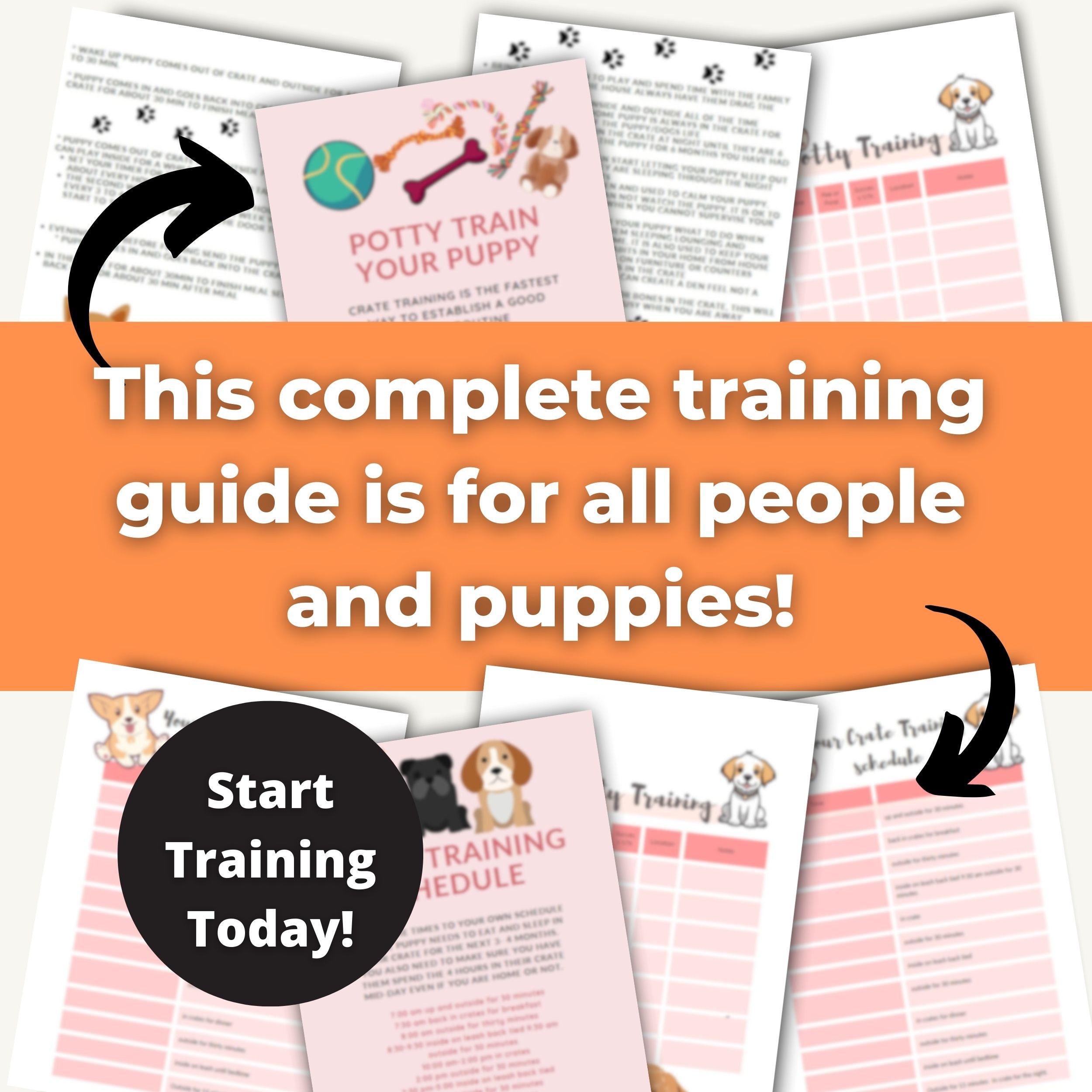 Puppy Potty Training Complete Guide and Dog Training Tracker, Printable ...