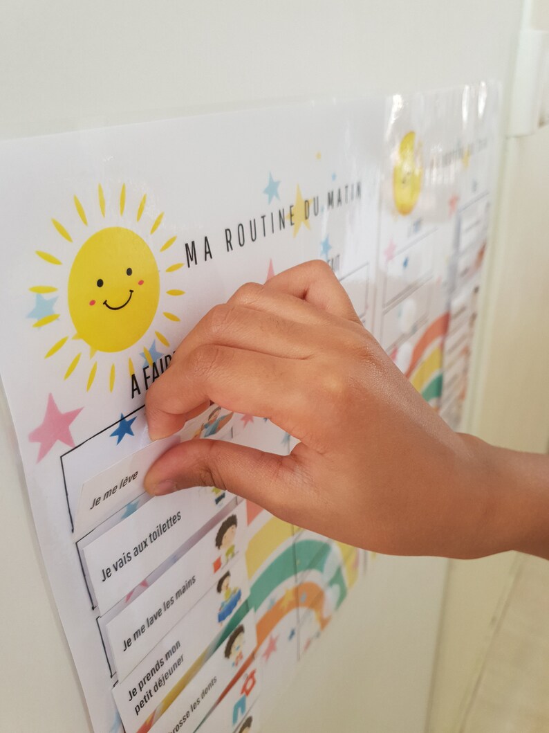 Tableau de routine enfant matin et soir inspiration montessori | Etsy ...