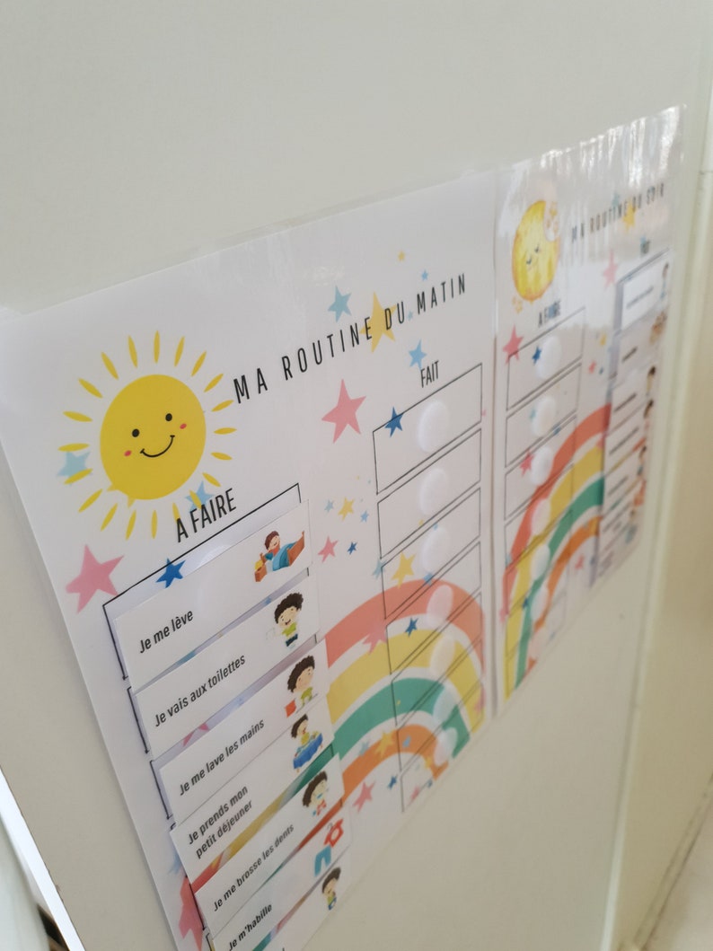 Tableau de routine enfant matin et soir inspiration montessori | Etsy ...