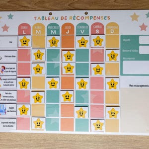 Motivation Enfant Tableau Magnétique A4 (21 x 29,7cm) 30 Tâches , 50 ...