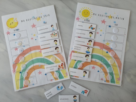 Tableau de routine enfant matin et soir inspiration montessori | Etsy ...