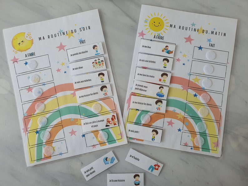 Tableau de routine enfant matin et soir inspiration montessori | Etsy ...
