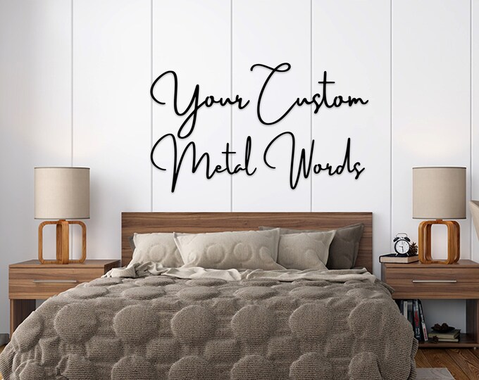 Custom Metal Words Your Custom Text Custom Name Script Metal - Etsy