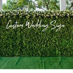 Custom Wedding Grass Wall Sign, Welcome Wedding Sign, Last Name Sign ...