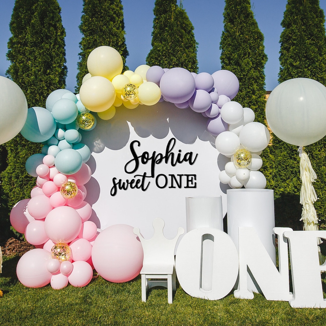 Personalized Backdrop Name Sign, Name Sign for First Birthday Party ...