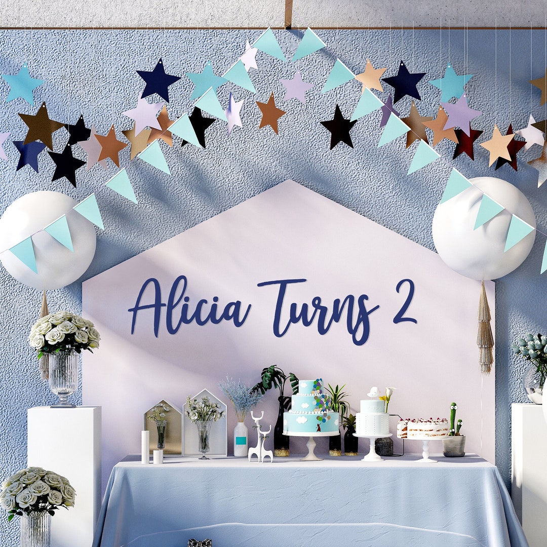 Personalized Backdrop Name Sign, Name Sign for First Birthday Party ...