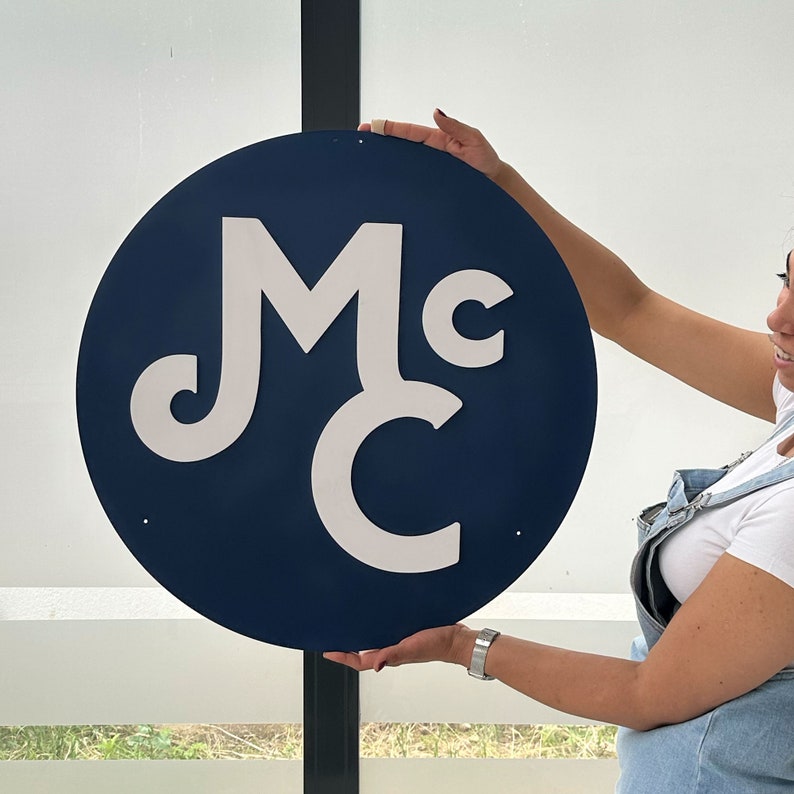 Custom Street Sign, Circle Wooden Custom Sign, Custom Logo Sign, Custom ...