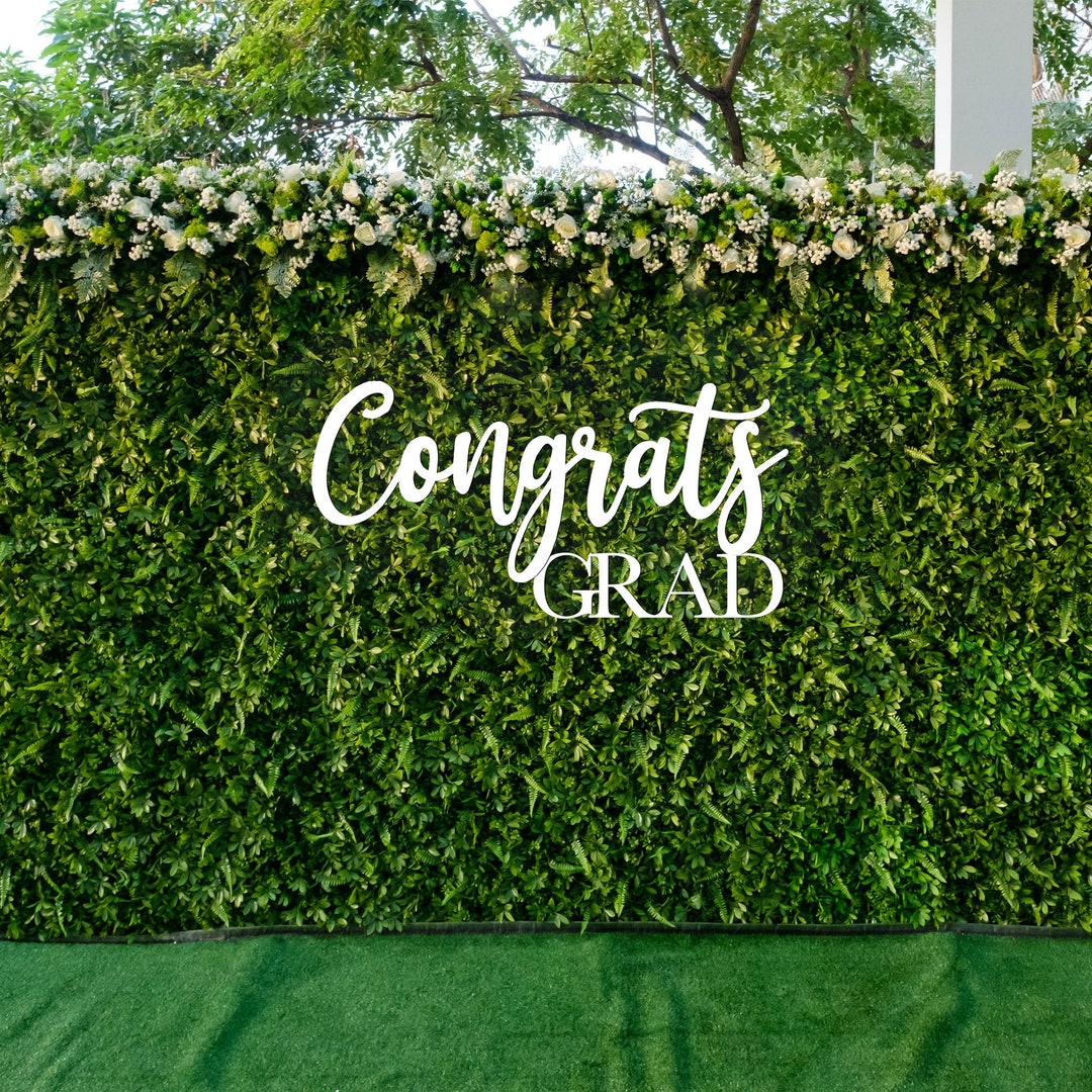 Congrats Grad Sign, Custom Backdrop Sign, Graduation Party Welcome Sign ...