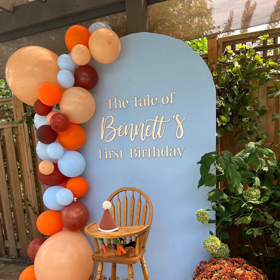 Birthday Backdrop Name Sign, Name Sign for First Birthday Party, Wood ...