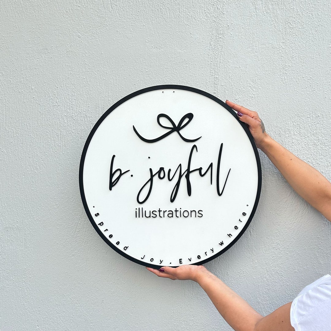 Custom Round Sign, Circle Wooden Custom Sign, Custom Logo Sign, Custom ...