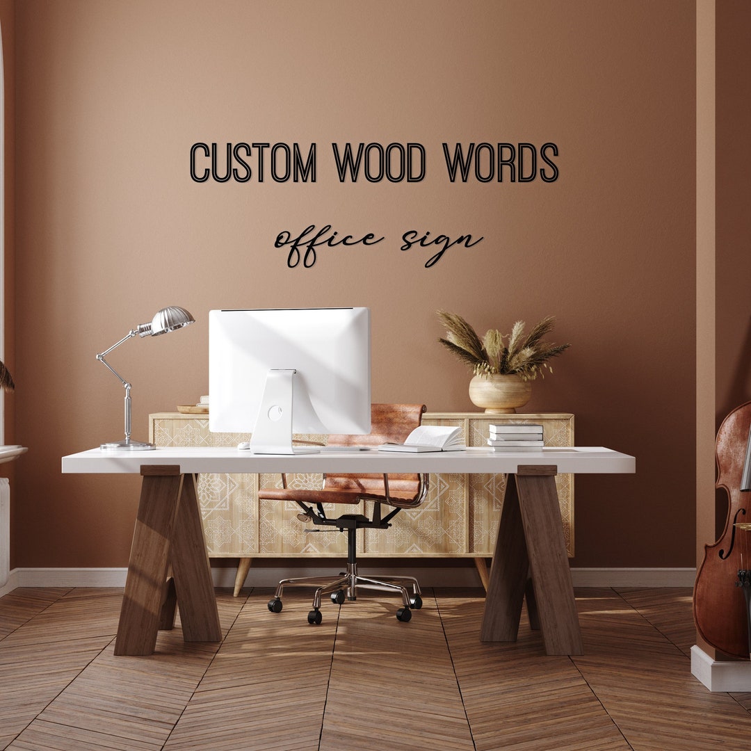 Custom Office Wall Sign, Custom Wood Words, Personalized Wood Sign ...