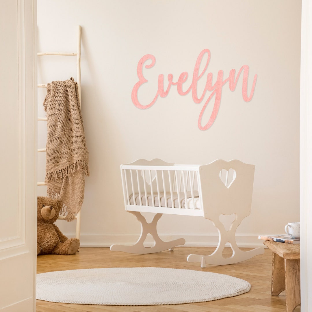 Custom Wood Name Sign Cutout, Name Sign for Nursery Wall Decor, Wooden ...