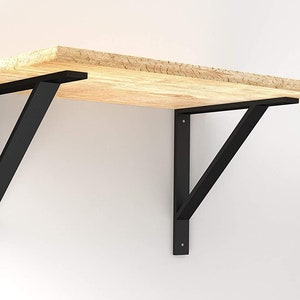 2x Heavy Duty Desk Brackets With Welded Brace for Wall Mounted Floating ...