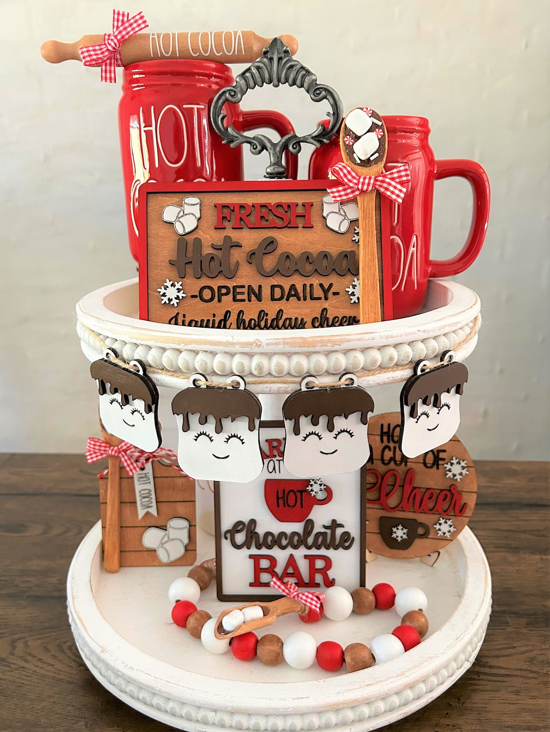 Hot Cocoa Tier Tray Set - Etsy