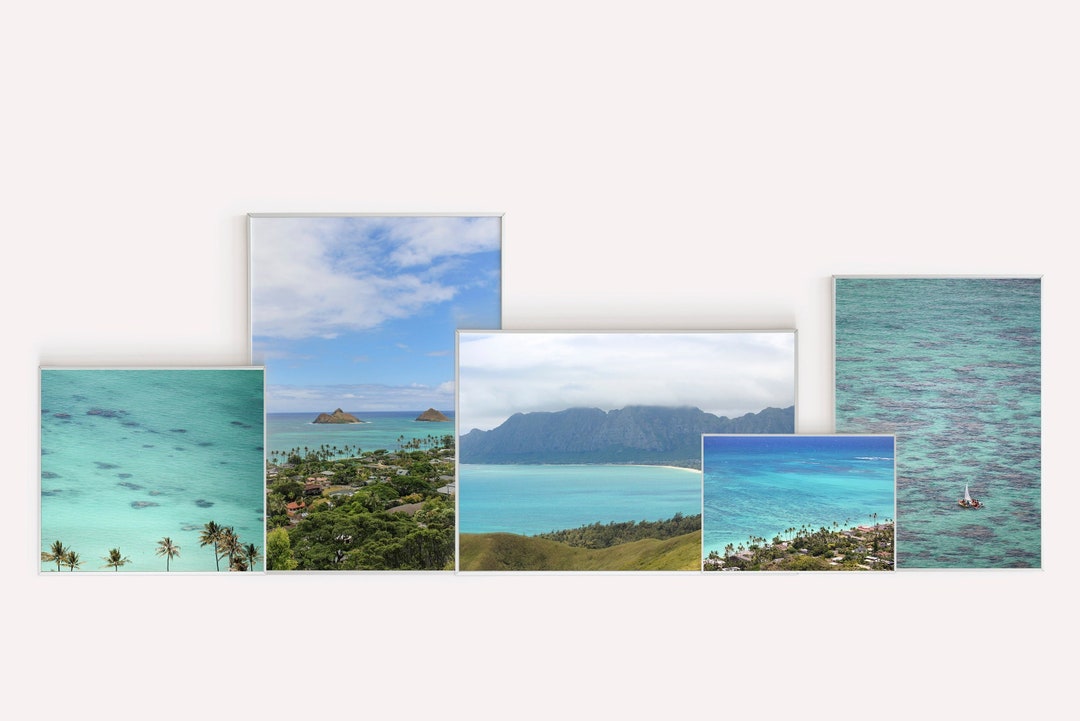 Digital Download - Set of 5 Tropical Ocean Prints - Windward Oahu ...