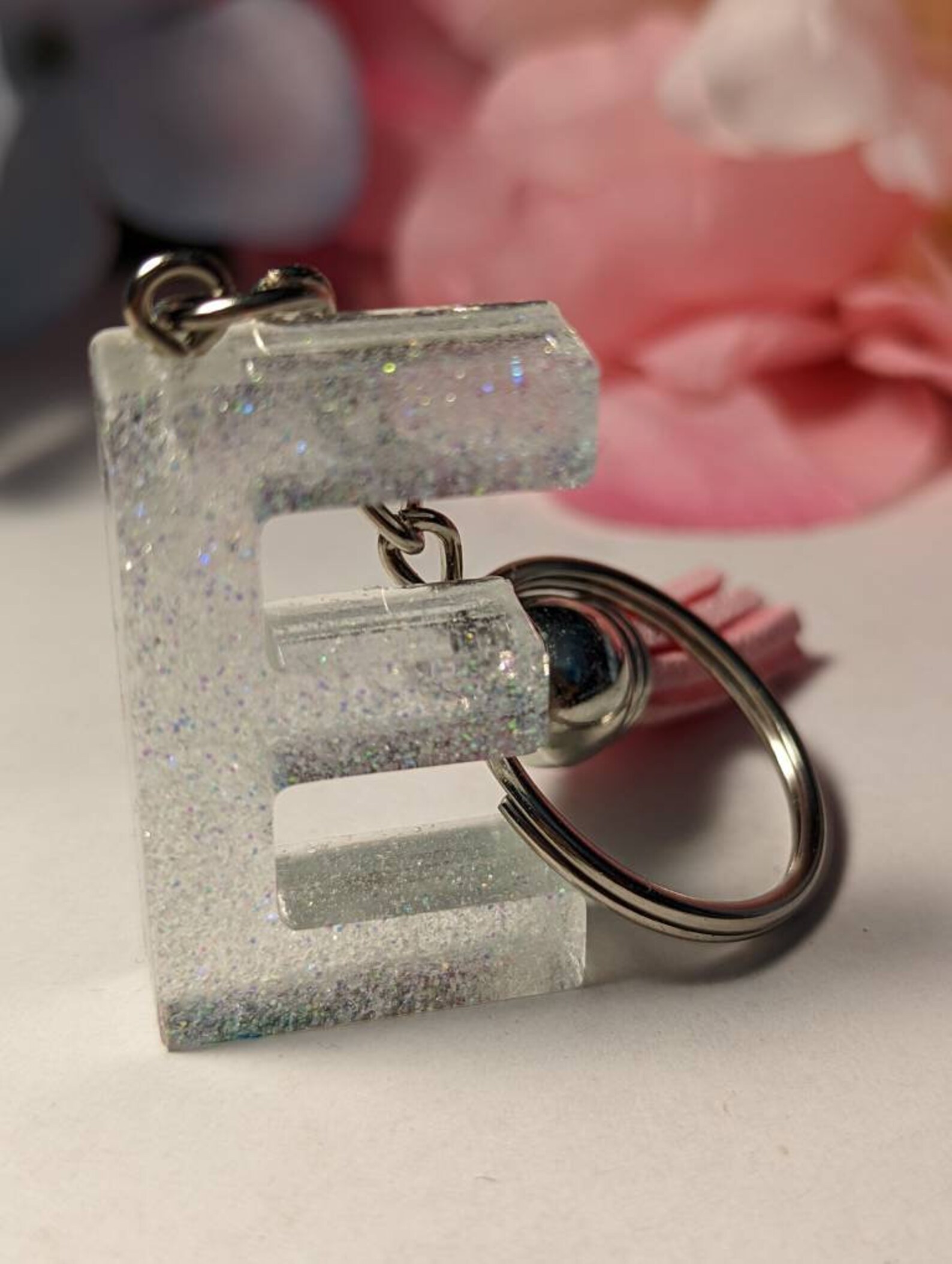 Cute Glittery Keychain Letter E - Etsy