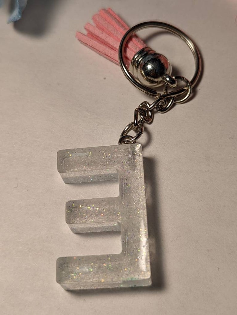Cute Glittery Keychain Letter E - Etsy