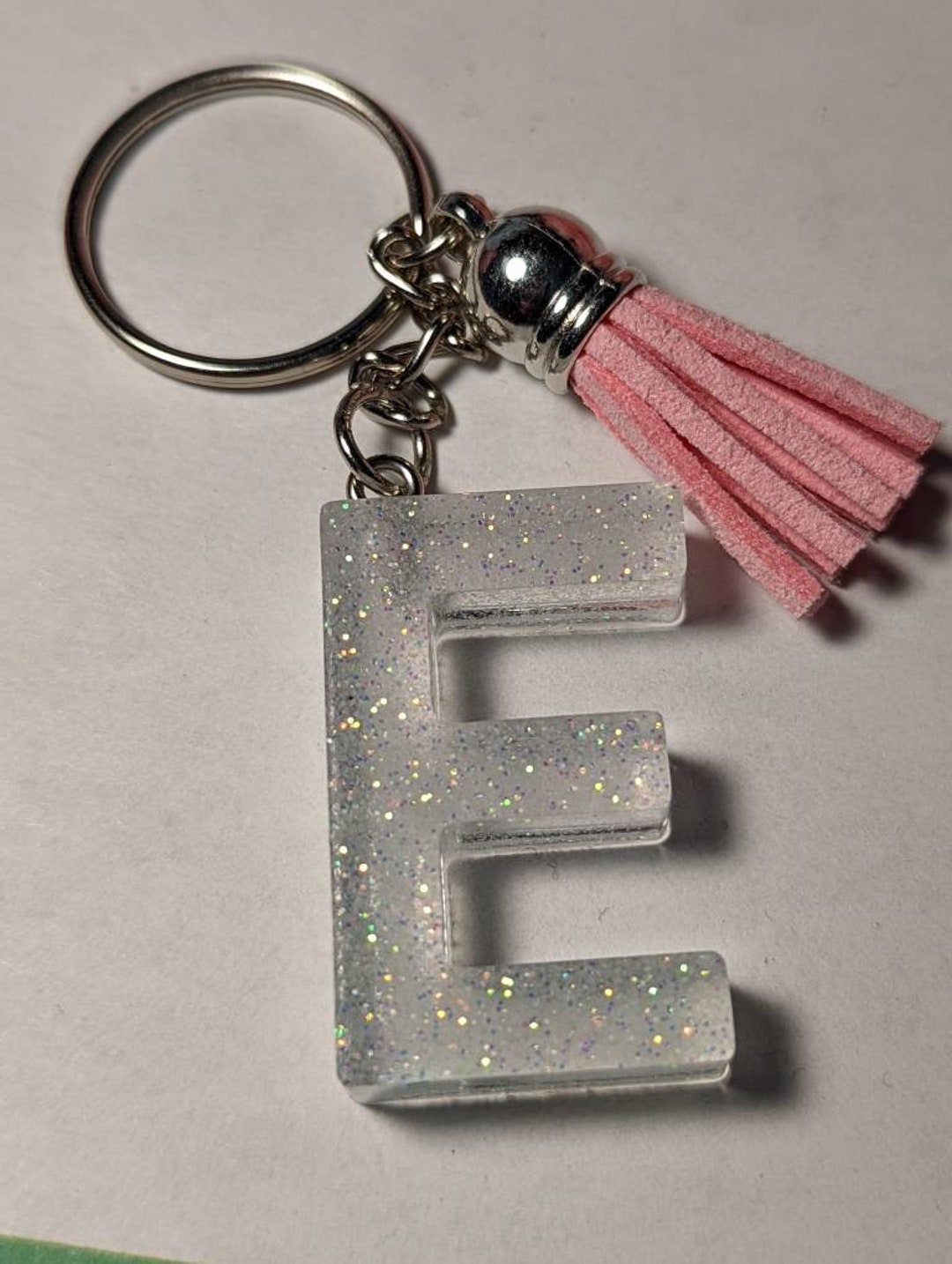 Cute Glittery Keychain Letter E - Etsy