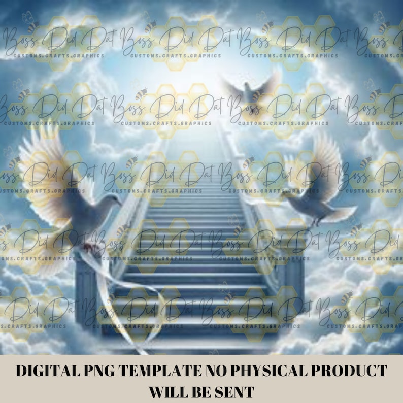 Stair Step to Heaven, AI Art, Christian, Funeral, Blue, Heaven ...