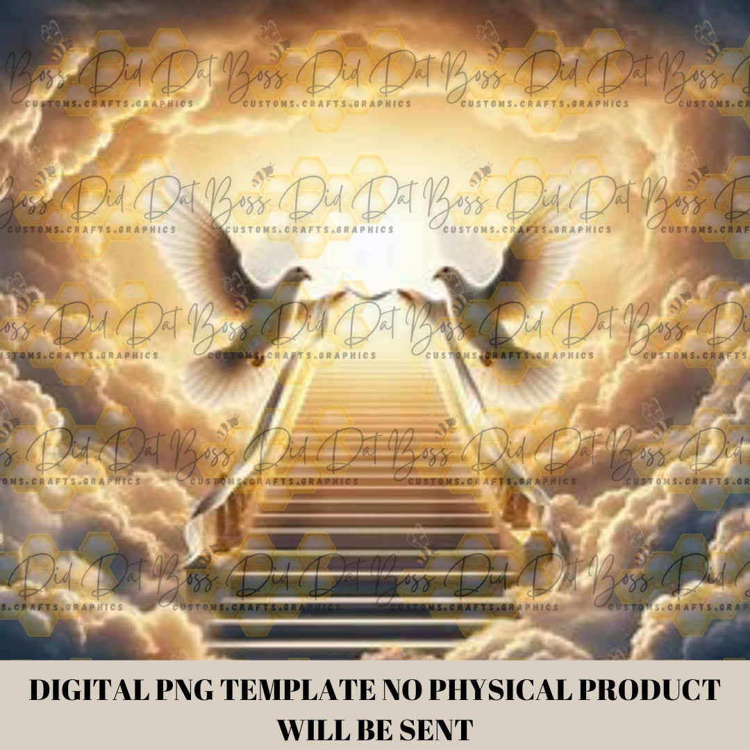 Stair Step to Heaven, AI Art, Christian, Funeral, Blue, Heaven ...